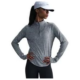 Lauftop Nike "Nike Swift Women's Dri-FIT UV 1/4-Zip Running Top", Damen, Gr. XS, smoke grau, htr, reflective silv, Obermaterial: 88% Polyester, 12% Elasthan, Tops
