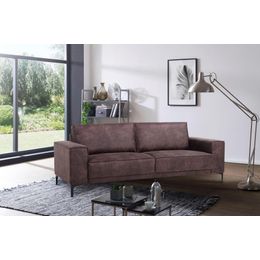 3-Sitzer OTTO HOME "OLAND, B: 224 cm - Skandi-Design", braun (dunkelbraun), B:224cm H:85cm T:83cm, 100% Polyester, Sofas, Struktur, Flachgewebe, Luxus-Microfaser, Boucle