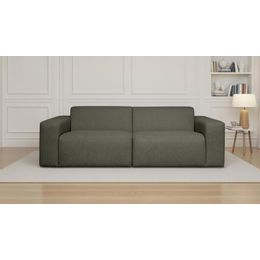 3-Sitzer OTTO HOME "Koa, 228 cm, Modulsofa in Cord, Chenille, Struktur, Webstoff", gr&uuml;n (khaki), B:228cm H:88cm T:98cm, 62% Polypropylen, 32% Polyester, Sofas, Designsofa, weicher Lounge-Sitzkomfort, Welleunterfederung, bodentief