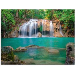 Glasbild Artland "Wasserfall im Wald National Park", gr&uuml;n (farbe bild(er): gr&uuml;n), B:80cm H:60cm, Bilder, in verschiedenen Gr&ouml;&szlig;en