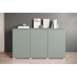 Sideboard OTTO HOME "Kenia, moderne grifflose Kommode mit 3 T&uuml;ren, Breite 120 cm", gr&uuml;n (salbei), B:120cm H:69,7cm T:39,5cm, FSC-zertifizierter Holzwerkstoff, Sideboards, Sideboard, Push-to-Open-Fronten, h&ouml;henverstellbaren Einlegeb&ouml;den