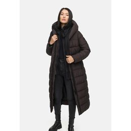 Winterjacke Marikoo "Pakoraa", Damen, Gr. 5XL, choco, Obermaterial: 100% Polyester; Futter: 100% Polyester; Wattierung: 100% Polyester; &Auml;rmelfutter: 100% Polyester, Jacken Winterjacke, extra langer Winter Mantel mit abnehmbaren Innenteil