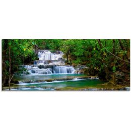 Glasbild Artland "Tiefen Wald Wasserfall", gr&uuml;n (farbe bild(er): gr&uuml;n), B:125cm H:50cm, Bilder, in verschiedenen Gr&ouml;&szlig;en
