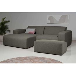 Ecksofa Inosign "Koa,228cm, L-Form, Modulsofa, Webstoff, Cord, Struktur, Chenille", gr&uuml;n (khaki), B:228cm H:88cm T:159cm, 62% Polypropylen, 32% Polyester, Sofas, Ecksofa, Designsofa, Set, Hocker inklusive, weicher Lounge-Sitzkomfort