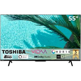 Toshiba LED-Fernseher, Energieeffizienz: E (A-G), schwarz, 55, Fernseher
