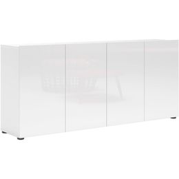Sideboard Home Affaire "MISTER- Sideboard, Anrichte, Kommode, Made in Italy, 4 F&auml;cher", wei&szlig;, B:180cm H:80cm T:38cm, Sideboards, Sideboard, Kommode mit 4 T&uuml;ren, komplett Hochglanz lackiert, Breite 180cm, Topseller