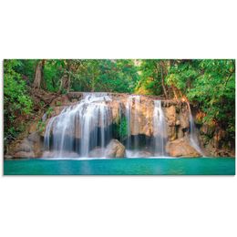 Glasbild Artland "Wasserfall im Wald National Park", gr&uuml;n (farbe bild(er): gr&uuml;n), B:100cm H:50cm, Bilder, in verschiedenen Gr&ouml;&szlig;en