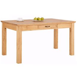 Esstisch OTTO HOME "Selma", beige (natur gebeizt, gewachst), B:140cm H:76cm T:80cm, Tische, Esstisch, mit Schublade, aus massivem Kiefernholz, Breite 180 cm