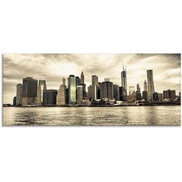 Glasbild Artland "Lower Manhattan Skyline", beige (farbe bild(er): natur), B:125cm H:50cm, Bilder, in verschiedenen Gr&ouml;&szlig;en