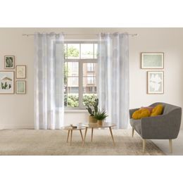 Gardine OTTO HOME "BELEM" Gr. 1, grau (stein), B:140cm H:145cm, Polyester, Polyester, Gardinen, Gardine, 1 Schal, Polyester, Kreise