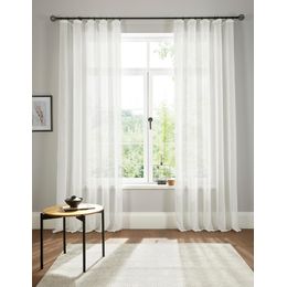 Gardine OTTO HOME "Fiete" Gr. 5, beige (natur), B:140cm H:265cm, Polyester, Gardinen, Gardine, Leinen Optik, Sichtschutz, halbtransparent, einfarbig, Leinenoptik