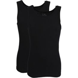 Tanktop Tom Tailor "Montana", Damen, Gr. S, schwarz, Rippware, Obermaterial: 100% Baumwolle, unifarben, Basic, figurbetont h&uuml;ftbedeckend, Rundhals, Tops Tanktop, Rundhalsausschnitt, slim fit, basic, elastisch, h&uuml;ftbedeckend