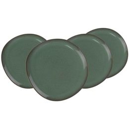 Servierplatte "Servierplatten Lave &oslash; 32 cm 4er Set", gr&uuml;n (vert), Steingut, LIKE. BY VILLEROY & BOCH, Servierplatten, Servierplatte