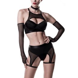 Grey Velvet Sexy Dessous-Set, 8 Teile