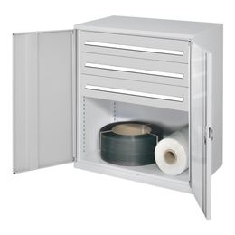 KAPPES Schwerlastbeistellschrank Mod. 67 RAL 7035 Vollblecht&uuml;ren mit Ausstattung (1471.08.1013)