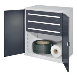 KAPPES Schwerlastbeistellschrank Mod. 67 RAL 7035/7016 Doppelwandt&uuml;ren mit Ausstattung (1471.08.2024)