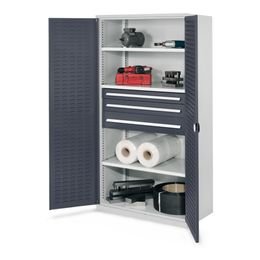 KAPPES Schwerlastschrank OMT Mod. 46 RAL 7035/7016 T&uuml;ren innen Schlitzplatten (1462.15.4024)