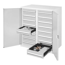 KAPPES Schwerlastbeistellschrank Mod. 72 RAL 7035 Doppelwandt&uuml;ren mit Ausstattung (1472.03.2013)