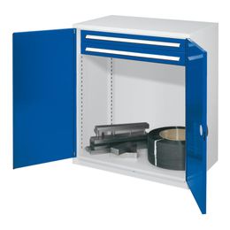 KAPPES Schwerlastbeistellschrank Mod. 64 RAL 7035/5010 Doppelwandt&uuml;ren mit Ausstattung (1471.05.2016)