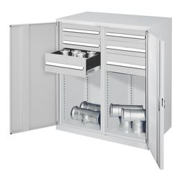 KAPPES Schwerlastbeistellschrank Mod. 74 RAL 7035 Vollblecht&uuml;ren mit Ausstattung (1472.05.1013)