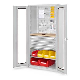 KAPPES Schubladenschrank RasterPlan RAL 7035 Mod. 36 Sichtfenstert&uuml;ren (1460.06.5013)