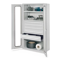 KAPPES Schwerlastschrank OMT Mod. 44 RAL 7035 Sichtfenstert&uuml;ren (1462.08.5013)