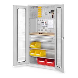 KAPPES Schubladenschrank RasterPlan RAL 7035 Mod. 34 Sichtfenstert&uuml;ren (1460.04.5013)
