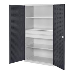 KAPPES Gro&szlig;volumenschrank RasterPlan RAL 7035/7016 T&uuml;r innen Lochplatten Ausstattung 3 (1785.04.3024)