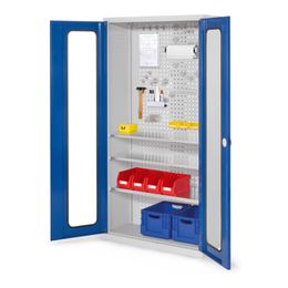 KAPPES Werkzeugschrank RasterPlan Mod. 6 T410 mm RAL 7035/5010 Sichtfenstert&uuml;ren (1352.02.5016)