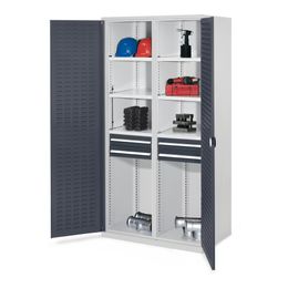 KAPPES Schwerlastschrank MMT Mod. 56 RAL 7035/7016 T&uuml;ren innen Schlitzplatten (1463.12.4024)