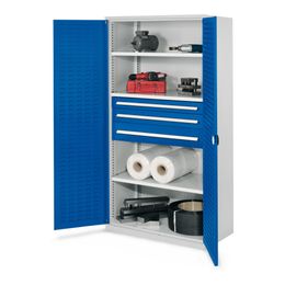 KAPPES Schwerlastschrank OMT Mod. 46 RAL 7035/5010 T&uuml;ren innen Schlitzplatten (1462.15.4016)