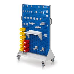 KAPPES RasterMobil Gr. 4 RAL 7035/5010 H1580 mm 4 Loch-/4 Schlitzplatten mit Ausstattung (7022.01.3916)