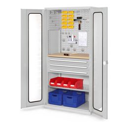 KAPPES Schubladenschrank RasterPlan RAL 7035 Mod. 35 Sichtfenstert&uuml;ren (1460.05.5013)