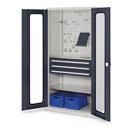 KAPPES Schubaldenschrank RasterPlan RAL 7035/7016 Mod. 32 Sichtfenstert&uuml;ren (1460.02.5024)