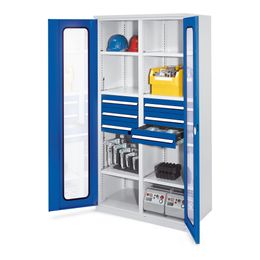 KAPPES Schwerlastschrank MMT Mod. 53 RAL 7035/5010 Sichtfenstert&uuml;ren (1463.06.5016)