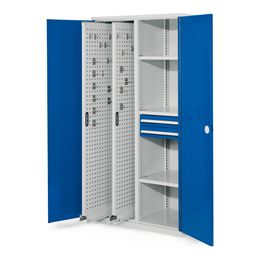 KAPPES Vertikalschrank RasterPlan Mod. 81 RAL 7035/5010 Doppelwandt&uuml;r mit Ausstattung (1465.02.2016)