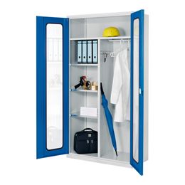 KAPPES Akten-/Kleiderschrank ErgoPlus RAL 7035/5010 Sichtfenstert&uuml;ren (1251.03.5016)