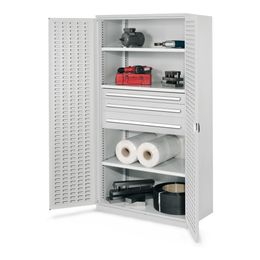 KAPPES Schwerlastschrank OMT Mod. 46 RAL 7035 T&uuml;ren innen Schlitzplatten (1462.15.4013)