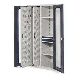 KAPPES Vertikalschrank RasterPlan Mod. 81 RAL 7035/7016 Sichtfenstert&uuml;r mit Ausstattung (1465.02.5024)