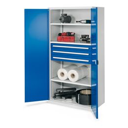 KAPPES Schwerlastschrank OMT Mod. 43 RAL 7035/5010 Doppelwandt&uuml;ren (1462.06.2016)