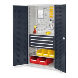 KAPPES Schubladenschrank RasterPlan RAL 7035/7016 Mod. 13 T&uuml;r innen Lochplatten (1460.03.3024)