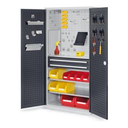 KAPPES Schubladenschrank RasterPlan RAL 7035/7016 Mod. 11 T&uuml;r innen Lochplatten (1460.01.3024)