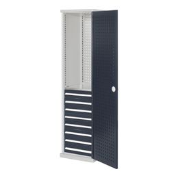 KAPPES Schubladenschrank RasterPlan schmal RAL 7035/7016 Mod. 6 Lochplattent&uuml;r (1567.05.3024)