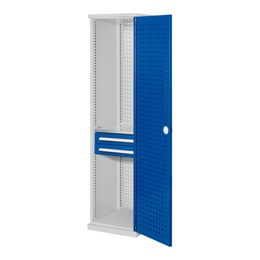KAPPES Schubladenschrank RasterPlan schmal RAL 7035/5010 Mod. 4 Lochplattent&uuml;r (1567.03.3016)