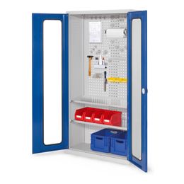 KAPPES Werkzeugschrank RasterPlan Mod. 5 T410 mm RAL 7035/5010 Sichtfenstert&uuml;ren (1352.01.5016)