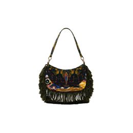 Desigual Schultertasche Damen Gr&ouml;&szlig;e One Size blau / cognac / oliv