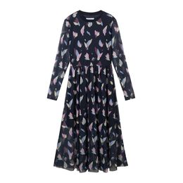 Tom Tailor Denim Kleid Damen Gr&ouml;&szlig;e 44 dunkelblau / hellgelb / brombeer / hellpink Winterkleid