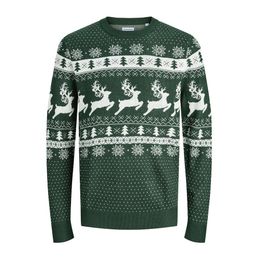 Jack & Jones JACK & JONES Pullover 'JJXMAS FROSTY' Herren Gr&ouml;&szlig;e S dunkelgr&uuml;n / wei&szlig;