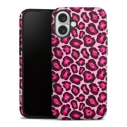 DeinDesign iPhone 16 Plus Handy Panzer Handyh&uuml;lle robuste Outdoor H&uuml;lle Schutzh&uuml;lle gl&auml;nzend Leo Print Animal Print Leopard Tough Case