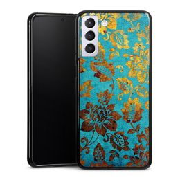 DeinDesign Galaxy S21+ 5G Handy Silikon H&uuml;lle Case schwarz Handyh&uuml;lle Vintage Ornament Flowers